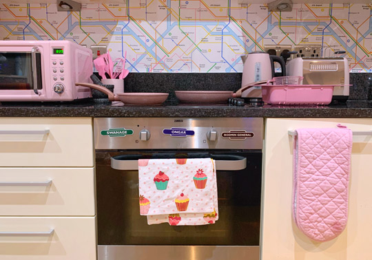 Pink/Tube-Map Kitchen Makeover | The Mummy Stylist